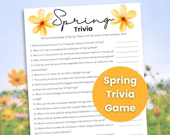 Spring Trivia Game, Printable Spring Games, Springtime Activities, Fun ...