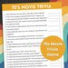 70s Movie Trivia Game, 70s Theme Party Game, 1970s Trivia, Throwback ...