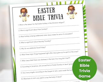 Easter Bible Trivia Game Printable Multiple Choice, Christian Easter ...