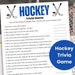 Hockey Trivia Game, Hockey Printable Game, Sports Trivia, Trivia ...