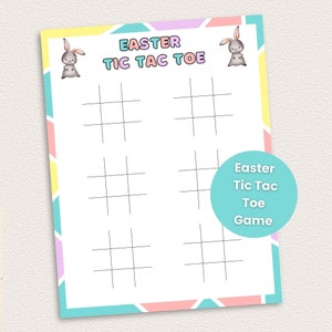 Easter Tic Tac Toe Game Printable, Easter Activity for Kids, Easter ...