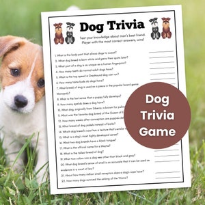 Dog Trivia Game, Dog Party Game, Pet Trivia, Dog Party Activity, Pet ...