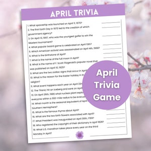 April Trivia Game, Spring Trivia Game, Easter Trivia, Trivia Questions ...