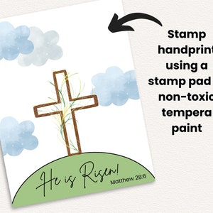 He is Risen Handprint Craft, Christian Easter Sunday School Craft ...