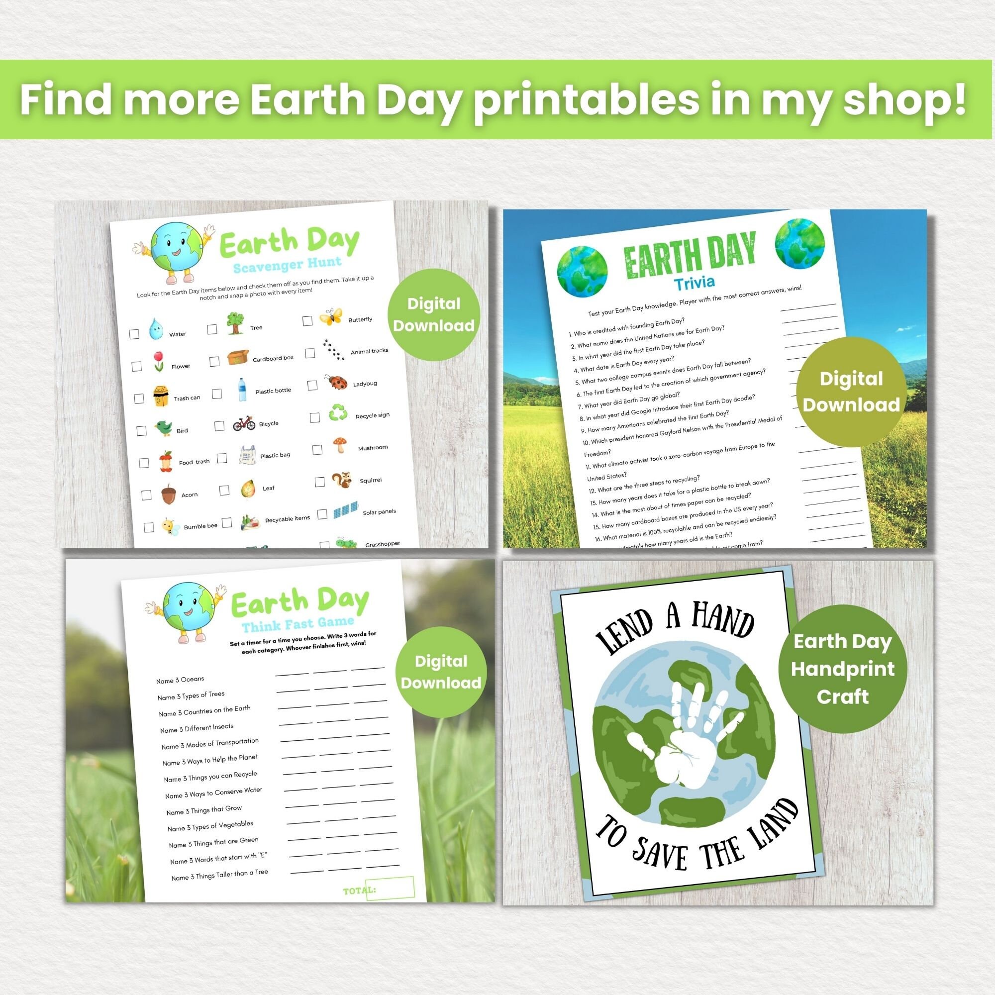Earth Day Trivia Game for Kids, Earth Day Classroom Activity, Earth Day ...