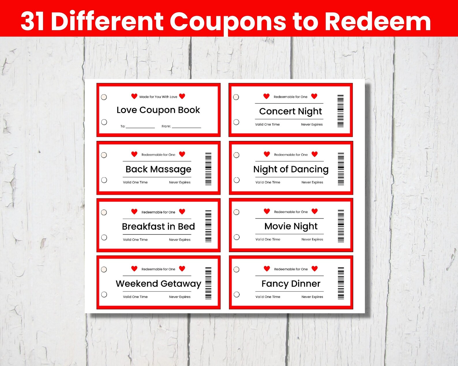 Love Coupon Book for Him Printable Coupon Book for Her - Etsy