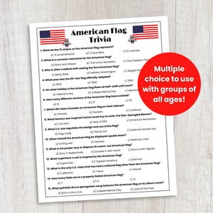 American Flag Trivia Game, USA Trivia, Patriotic Trivia, 4th of July ...