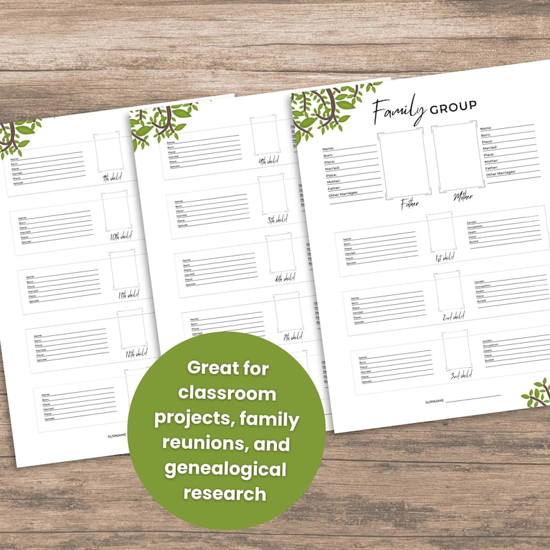 Family Tree Chart Editable Template, Family Tree Template, Family ...