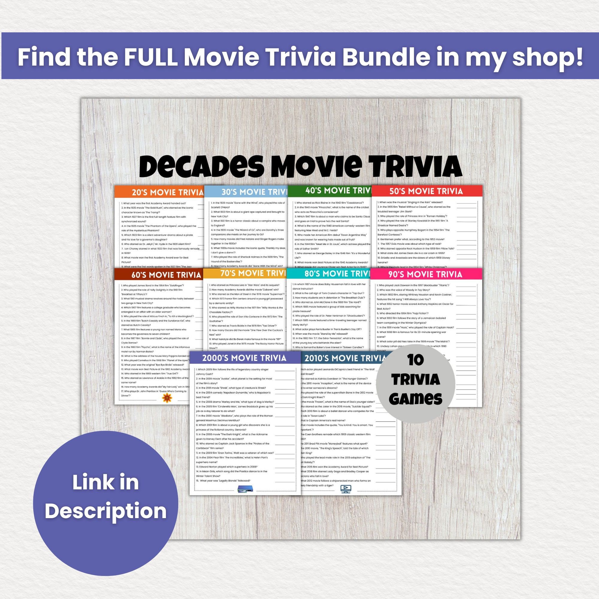2000s Movie Trivia Game, 2000s Theme Party Game, 2000s Trivia, Decades ...