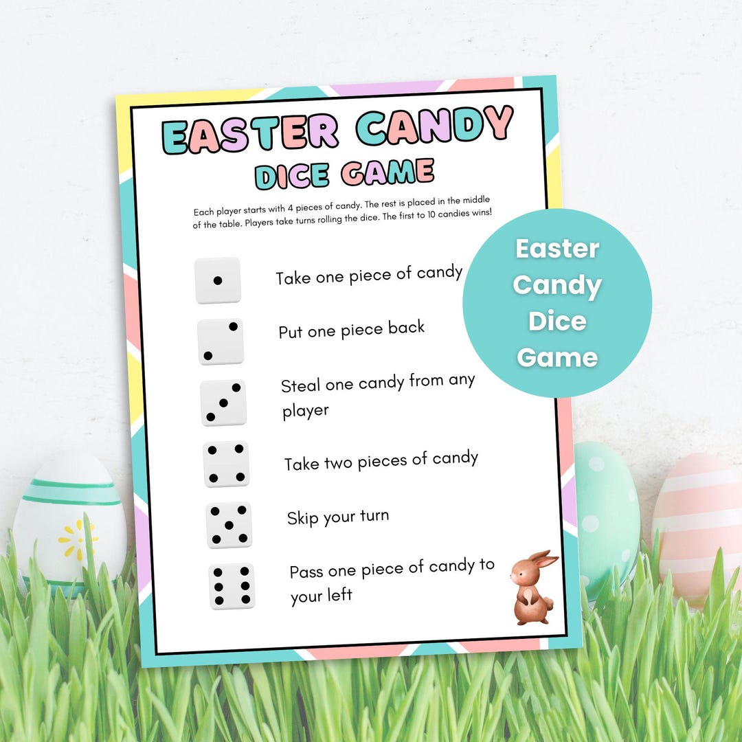 Easter Candy Dice Game, Easter Party Game for Kids and Adults, Easter ...
