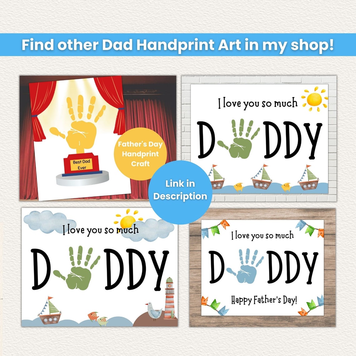 Dad Handprint Art, Handprint Keepsake Gift for Dad, Dad Gift From Kids ...