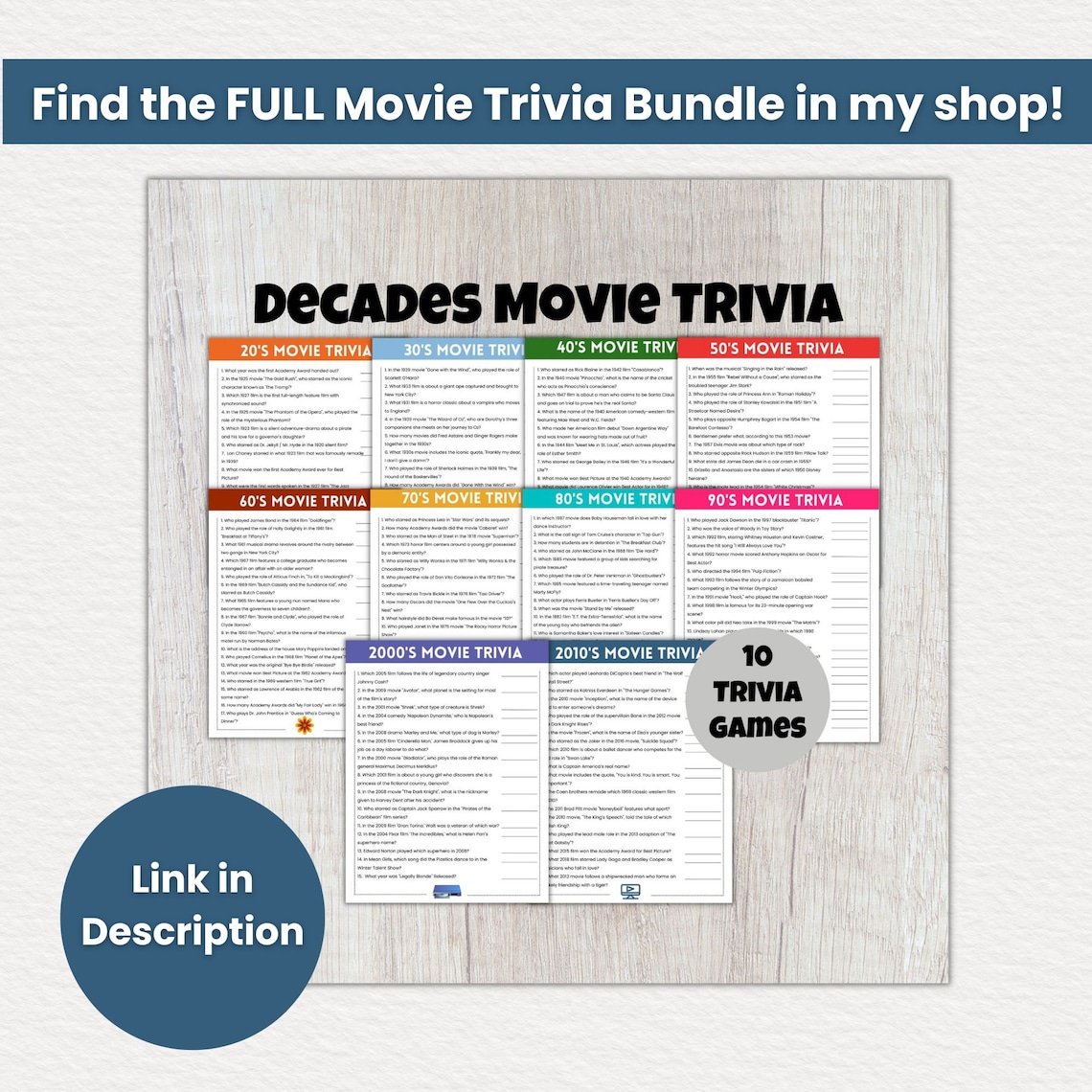 2010s Movie Trivia Game, 2010s Theme Party Game, 2010s Trivia, Decades ...