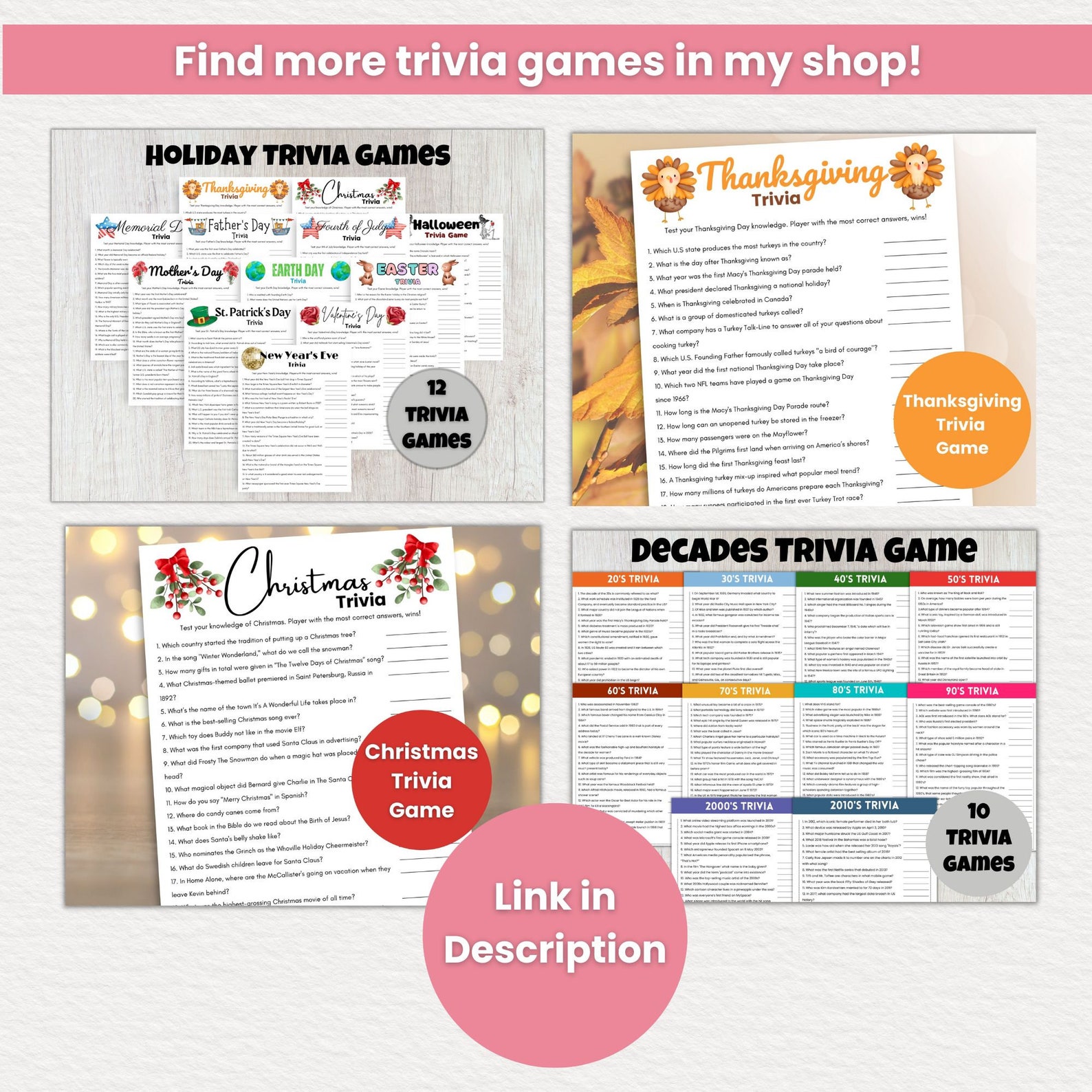 70s Music Trivia Game, 70s Party Game, 70s Trivia, Decades Trivia ...