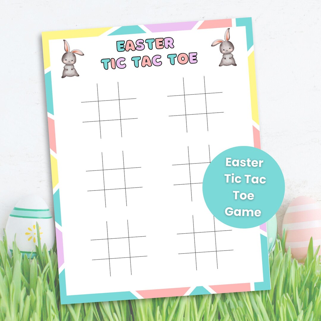 Easter Tic Tac Toe Game Printable, Easter Activity for Kids, Easter ...