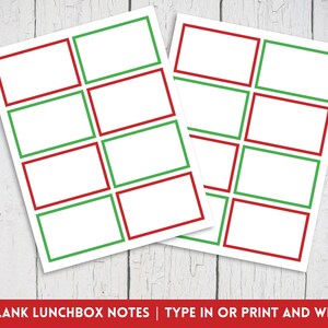 Christmas Lunch Box Notes for Kids Winter Lunchbox Notes - Etsy