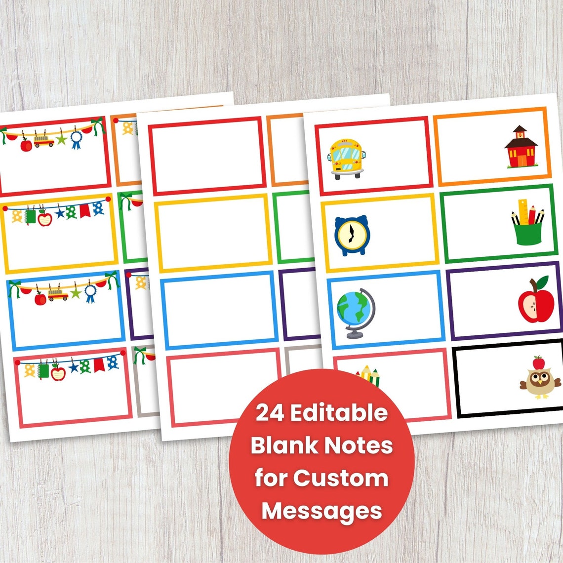 Lunch Box Notes for Kids, Editable Lunch Notes, Lunchbox Notes ...