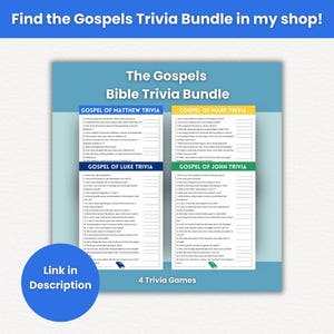 Gospel of Matthew Bible Trivia Game, Church Games, Womens Ministry ...