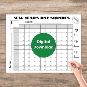 New Year's Day Squares Game, Football Squares Game, Football Betting ...