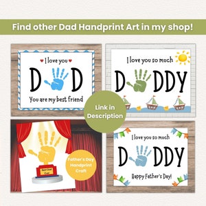 I Love You Daddy Handprint Art With Sailboat and Lighthouse, Fathers ...