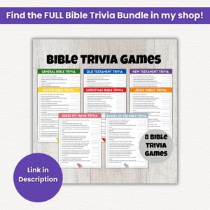 Jesus Trivia Game, Women's Ministry Game, Small Group Activity, Youth ...