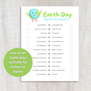 Earth Day Would You Rather Game, Earth Day Kids Activity, Classroom ...