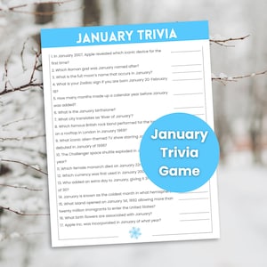 January Trivia Game, Holiday Trivia Game, January Games, Trivia ...
