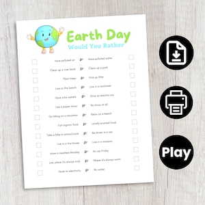 Earth Day Would You Rather Game, Earth Day Kids Activity, Classroom ...