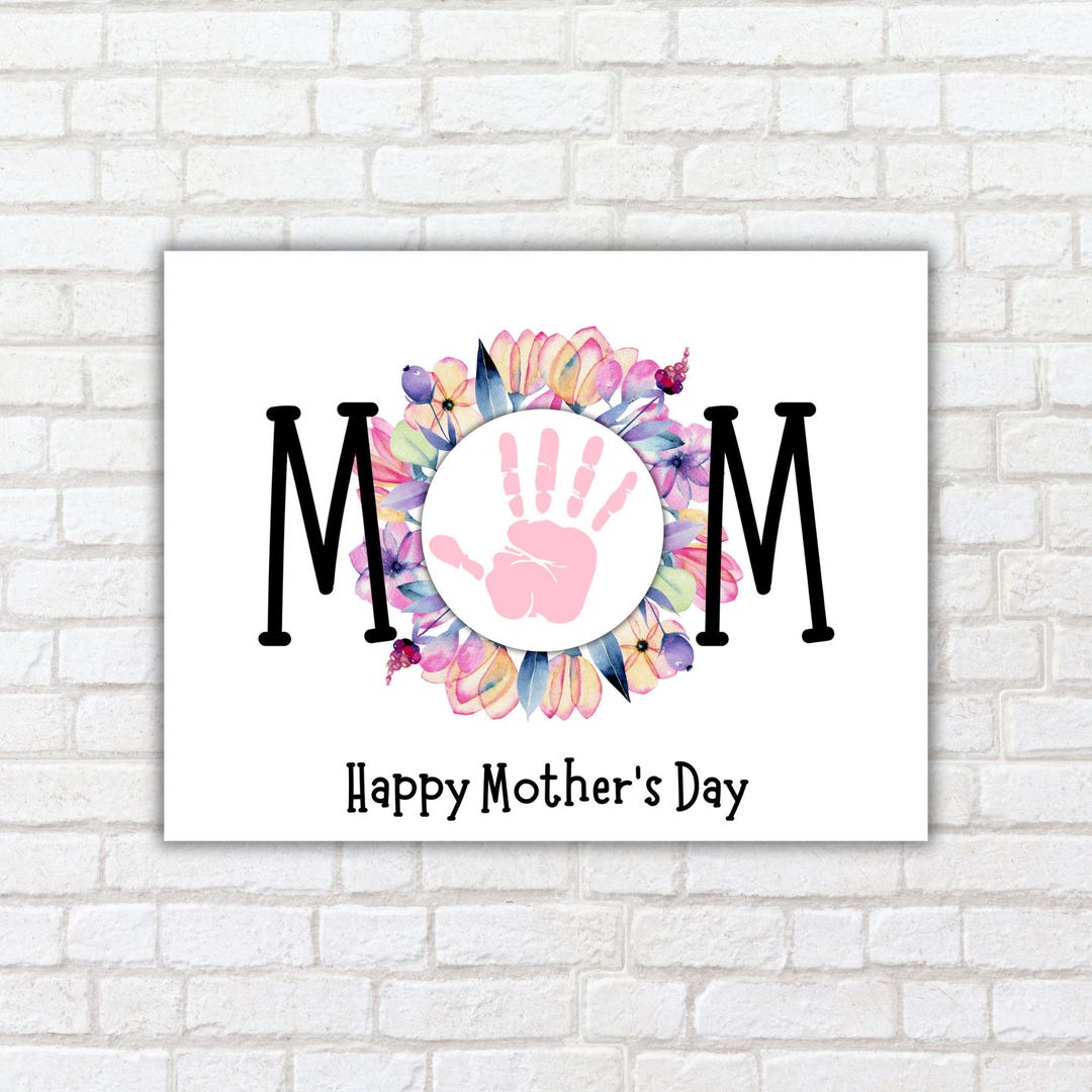 Mothers Day Handprint Craft, Mothers Day Handprint Art Printable, Mom ...