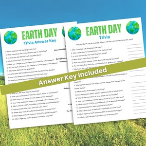 Earth Day Trivia Printable for Teens and Adults, Earth Day Fill in the ...