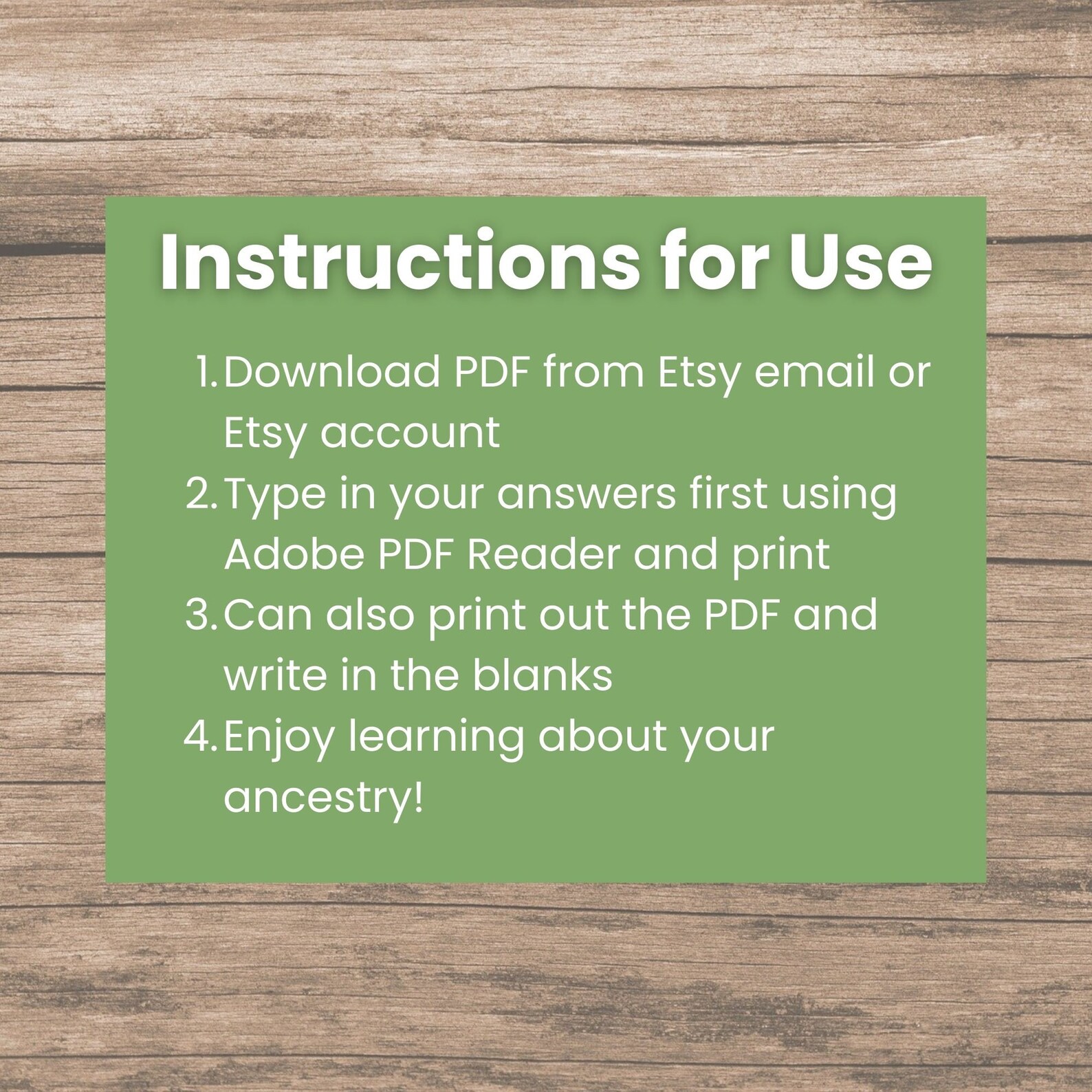 One Parent Line Family Tree 4 Generation, Editable Family Tree Template ...