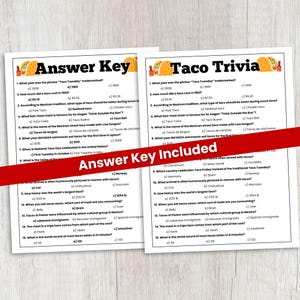 Jeu-questionnaire sur les tacos, Fiesta Tacos Trivia, Jeu de fête tacos ...
