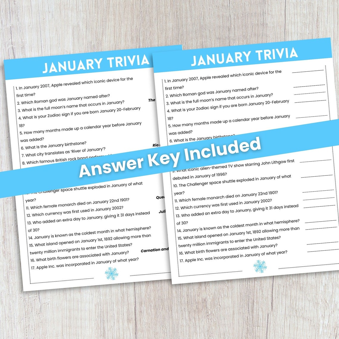 January Trivia Game, Holiday Trivia Game, Trivia Questions, Trivia Game ...