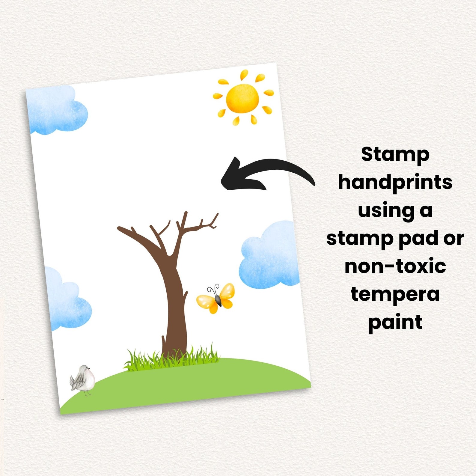 Family Tree Handprint Craft for Kids, Handprint Keepsake Gift ...
