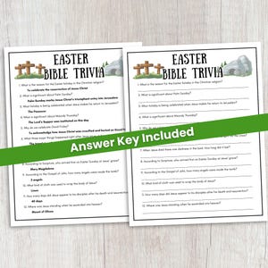 Easter Bible Trivia Game, Holy Week Printable, Easter Sunday School ...