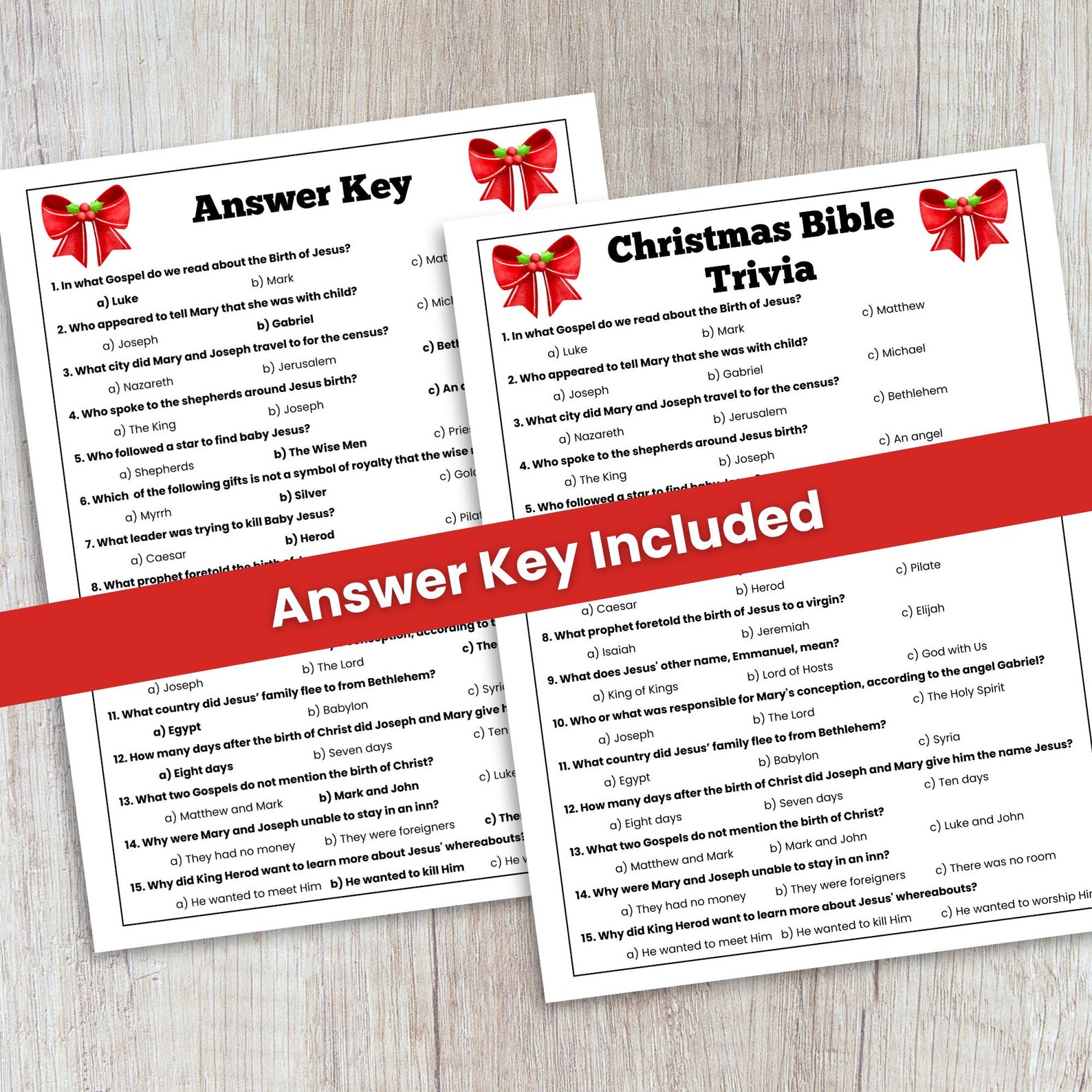 Christian Christmas Bible Trivia, Bible Trivia Quiz, Sunday School ...