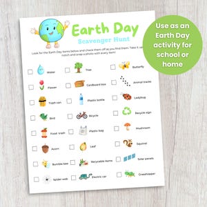 Earth Day Scavenger Hunt for Kids, Earth Day Activities, Outdoor Photo ...