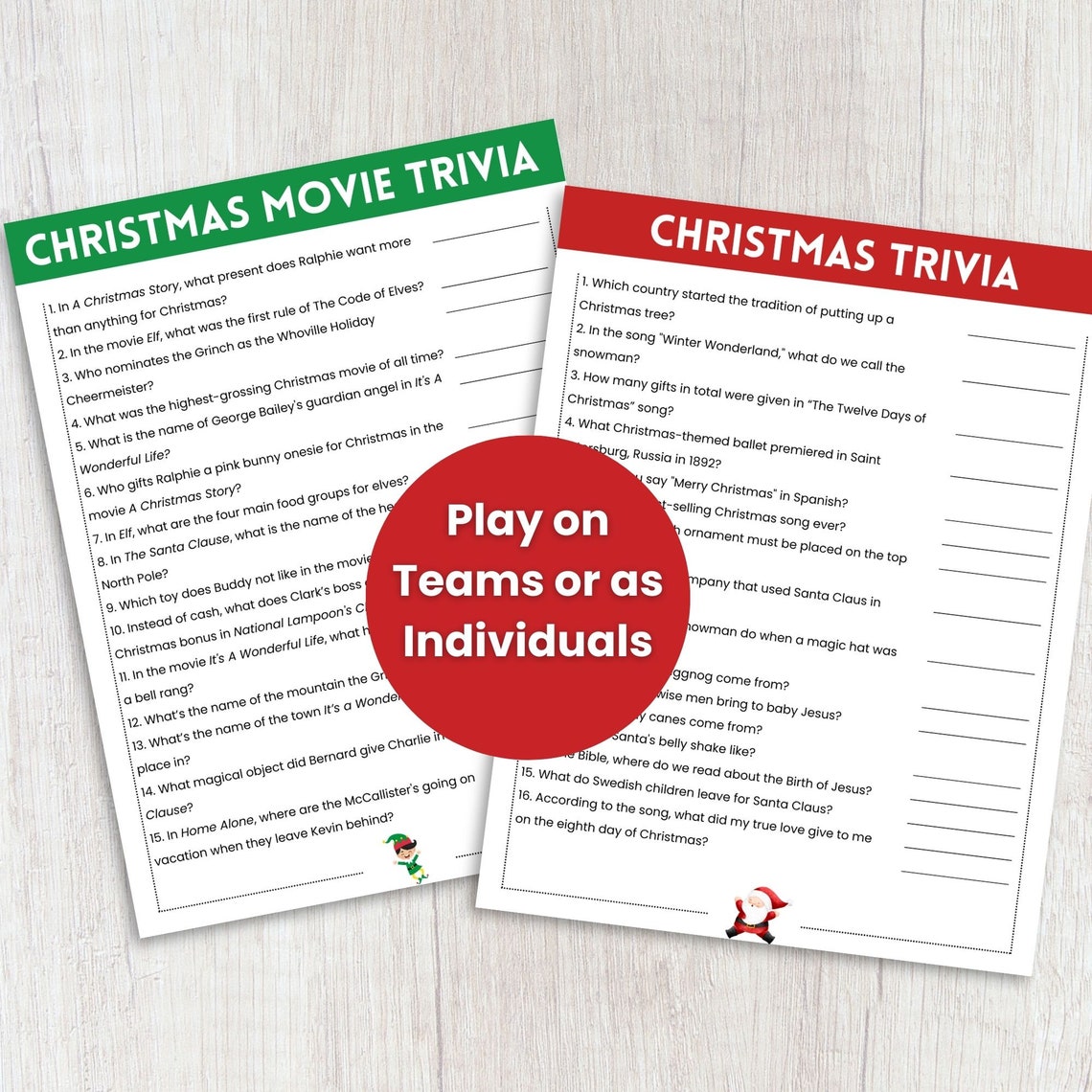 Christmas Trivia Game Printable, Christmas Movie Trivia, Christmas ...
