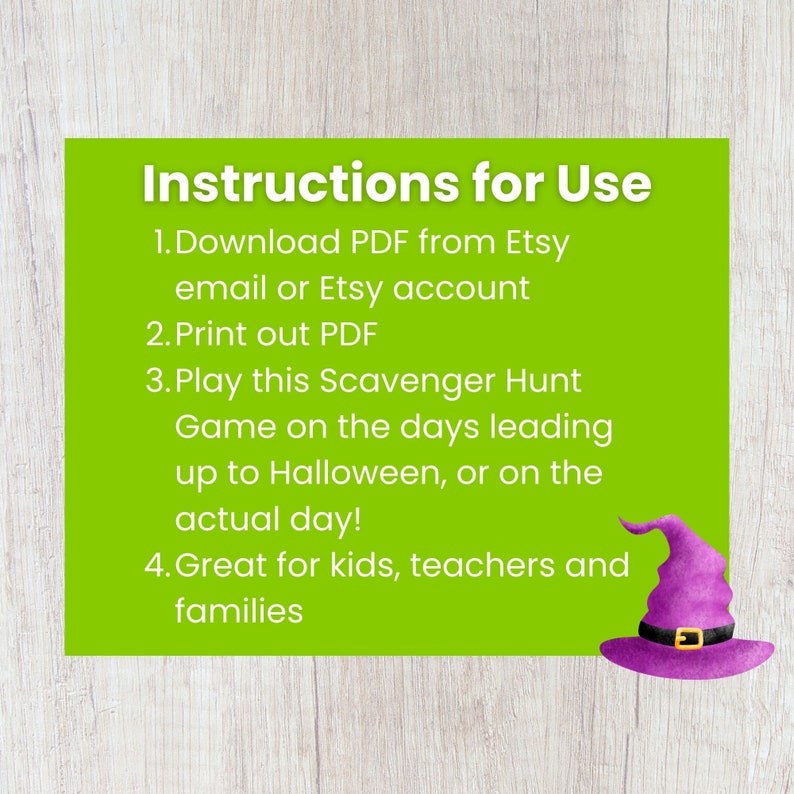 Halloween Scavenger Hunt for Kids, Outdoor Halloween Scavenger Hunt ...