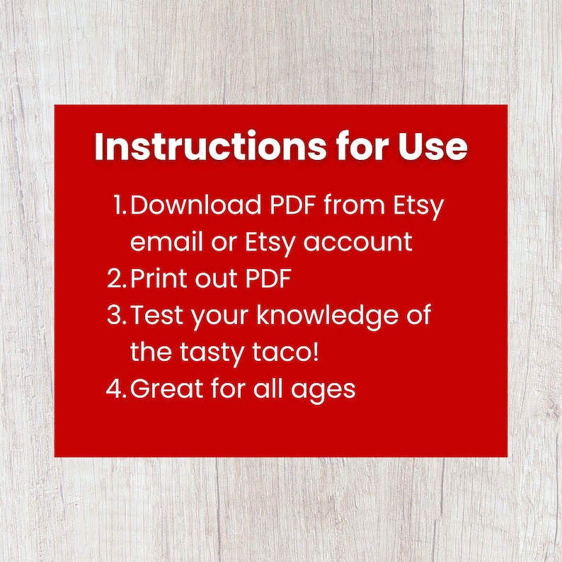 Taco Trivia Game, Fiesta Taco Trivia, Taco Party Game, Food Trivia ...
