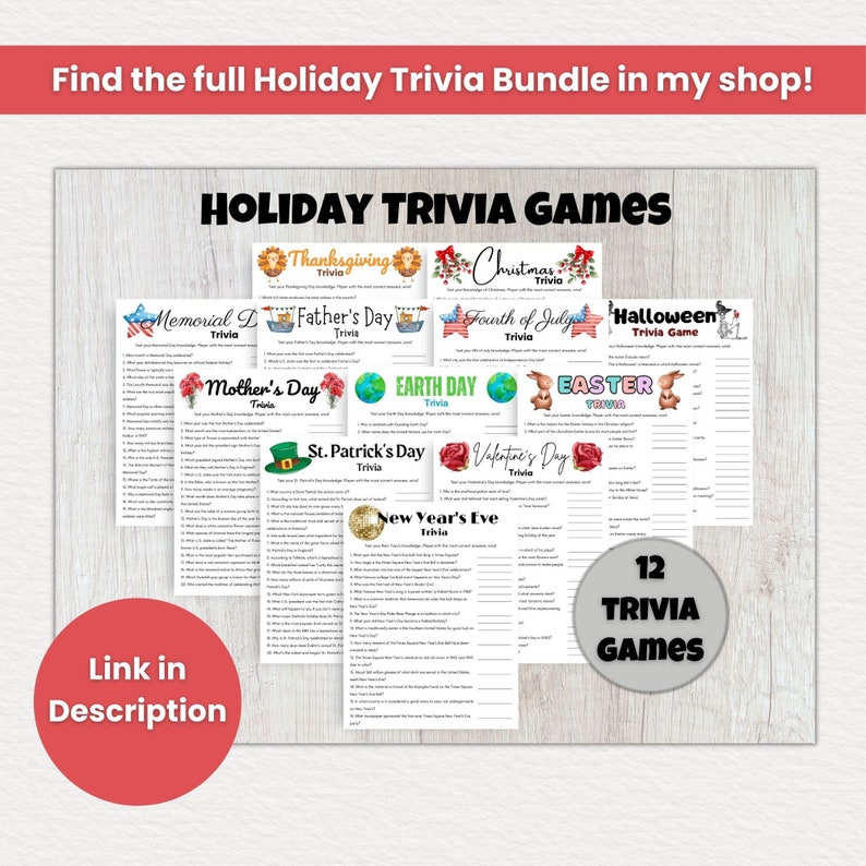 Mothers Day Trivia Game, Mothers Day Games, Seasonal Printable Game ...