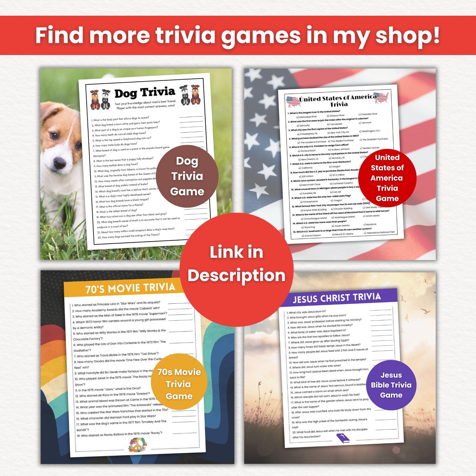 Birthday Trivia Game, Birthday Party Game, Birthday Quiz, 30th Birthday ...