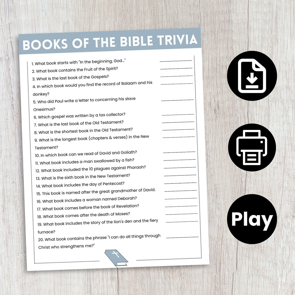 Bible Trivia Games Bundle, New Testament Trivia, Old Testament Trivia ...