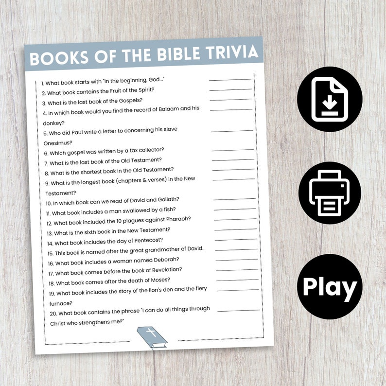 Bible Trivia Games Bundle, New Testament Trivia, Old Testament Trivia ...