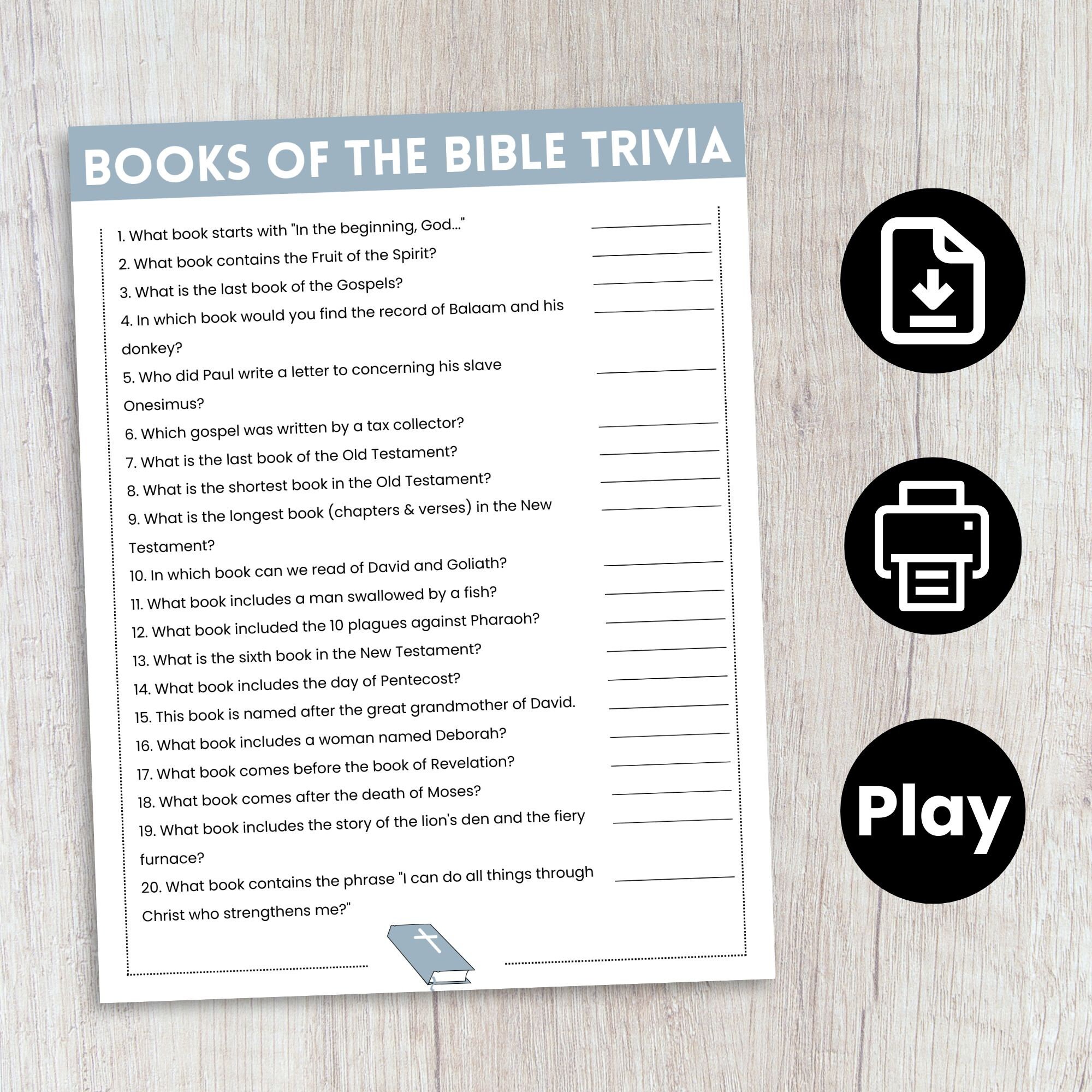 Bible Trivia Games Bundle, New Testament Trivia, Old Testament Trivia ...