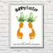 Hoppy Easter Footprint Art, Carrot Footprint Craft, Easter Footprint ...