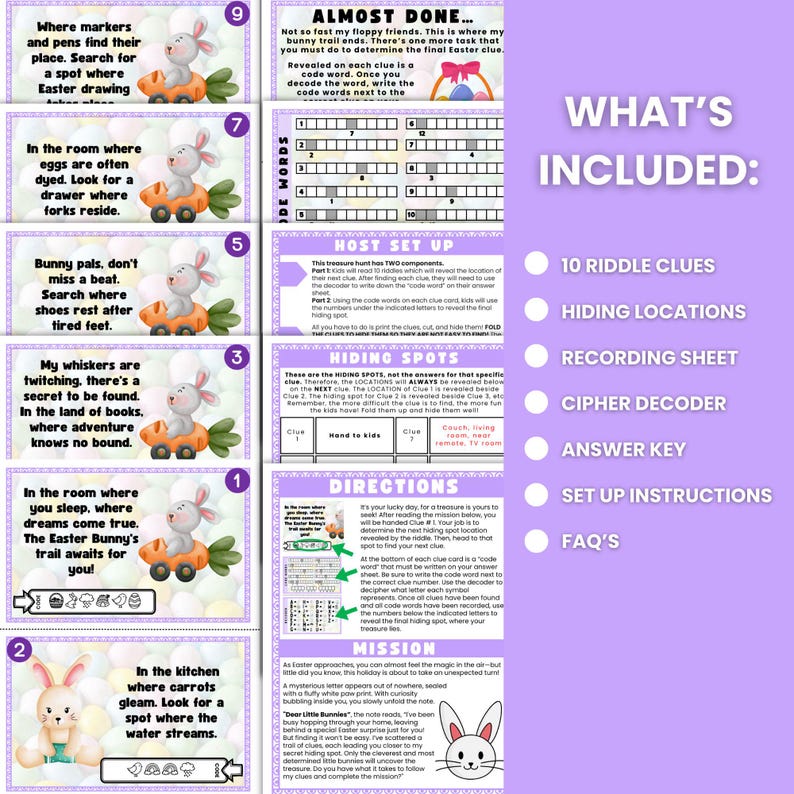 Easter Scavenger Hunt for Kids, Indoor Easter Treasure Hunt, Easter ...