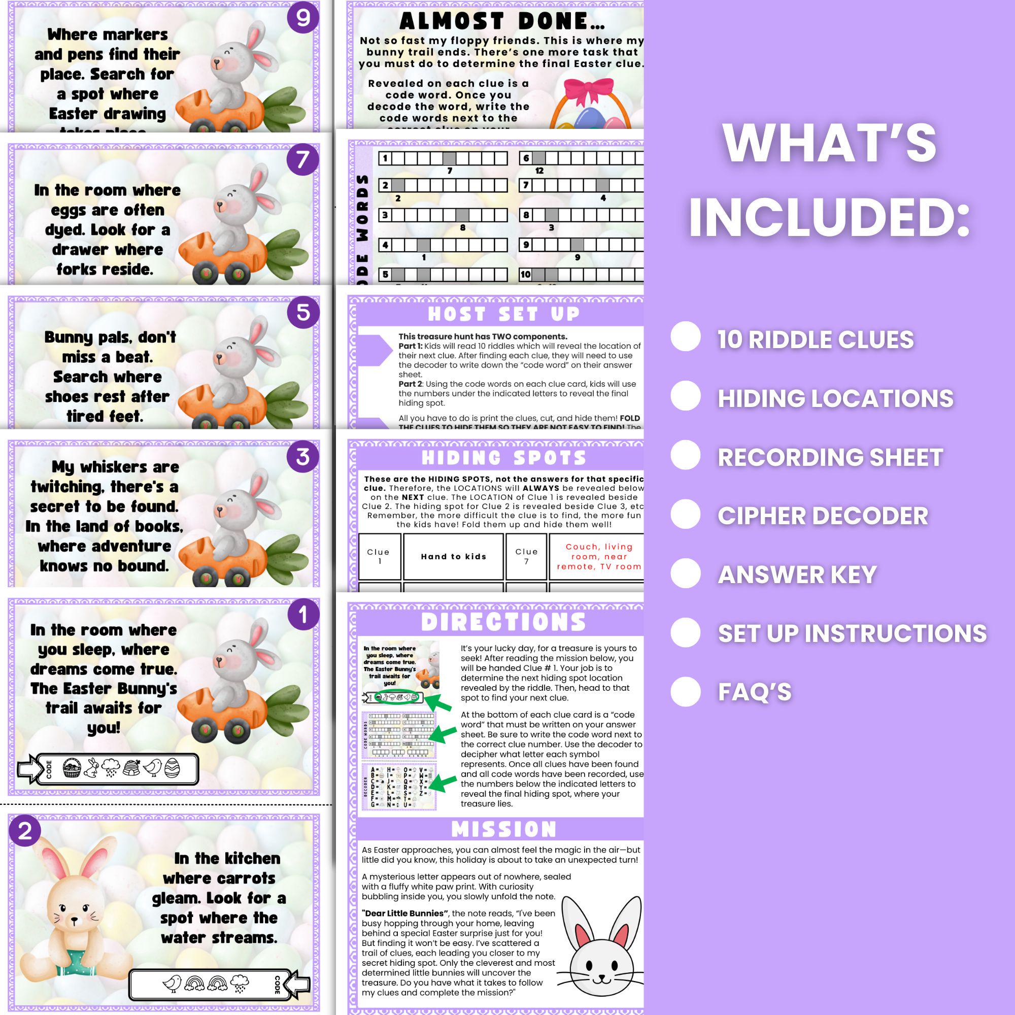 Easter Scavenger Hunt for Kids, Indoor Easter Treasure Hunt, Easter ...