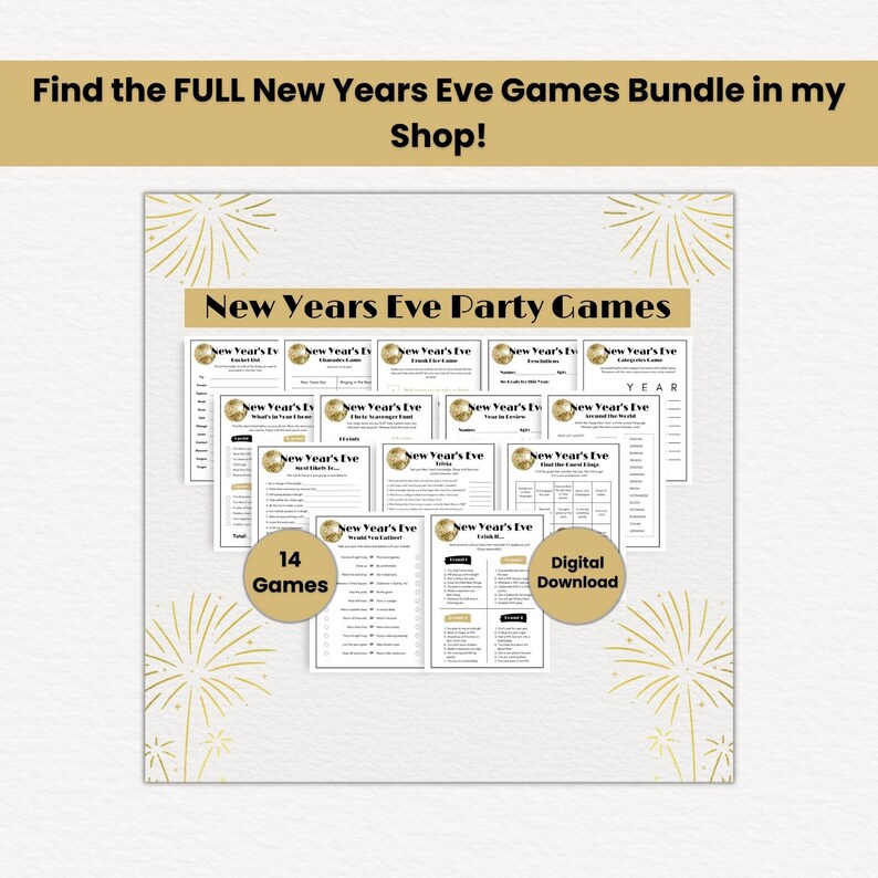 New Years Eve Drink If Game, NYE Games, New Years Eve Party Game ...