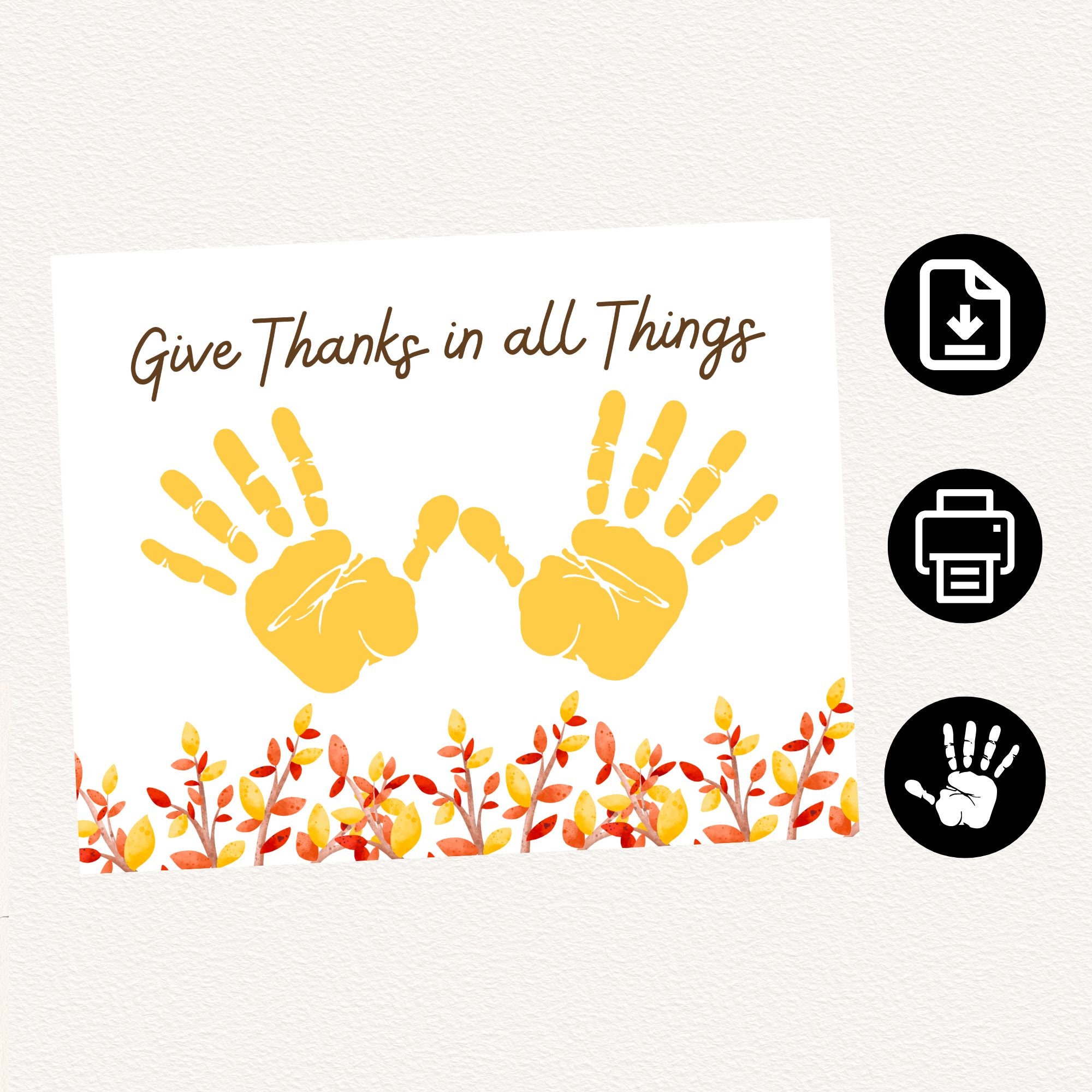 Give Thanks Handprint Craft, Fall Handprint Craft, Autumn Handprint Art ...