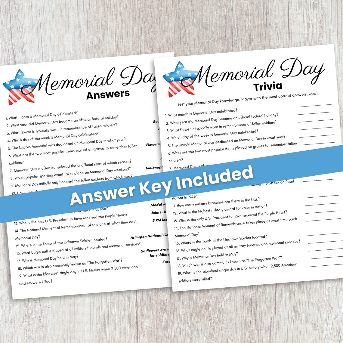 Memorial Day Trivia, Patriotic Games, Memorial Day Games, Memorial Day ...
